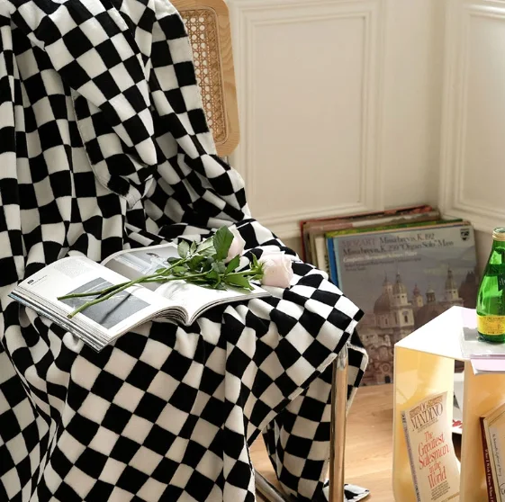 Checkerboard-Lattice-Blanket-Classic-Plaid-Sofa-Blanket-Spring-Summer ...
