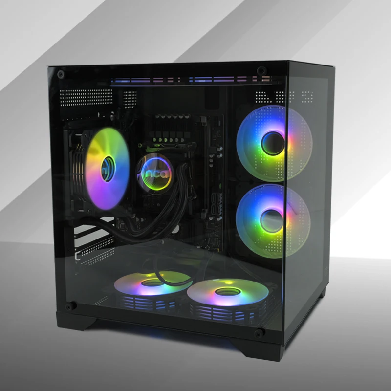 MANMU PC Case Sea View Room Gaming Computer Desktop M-ATX Motherboard ...