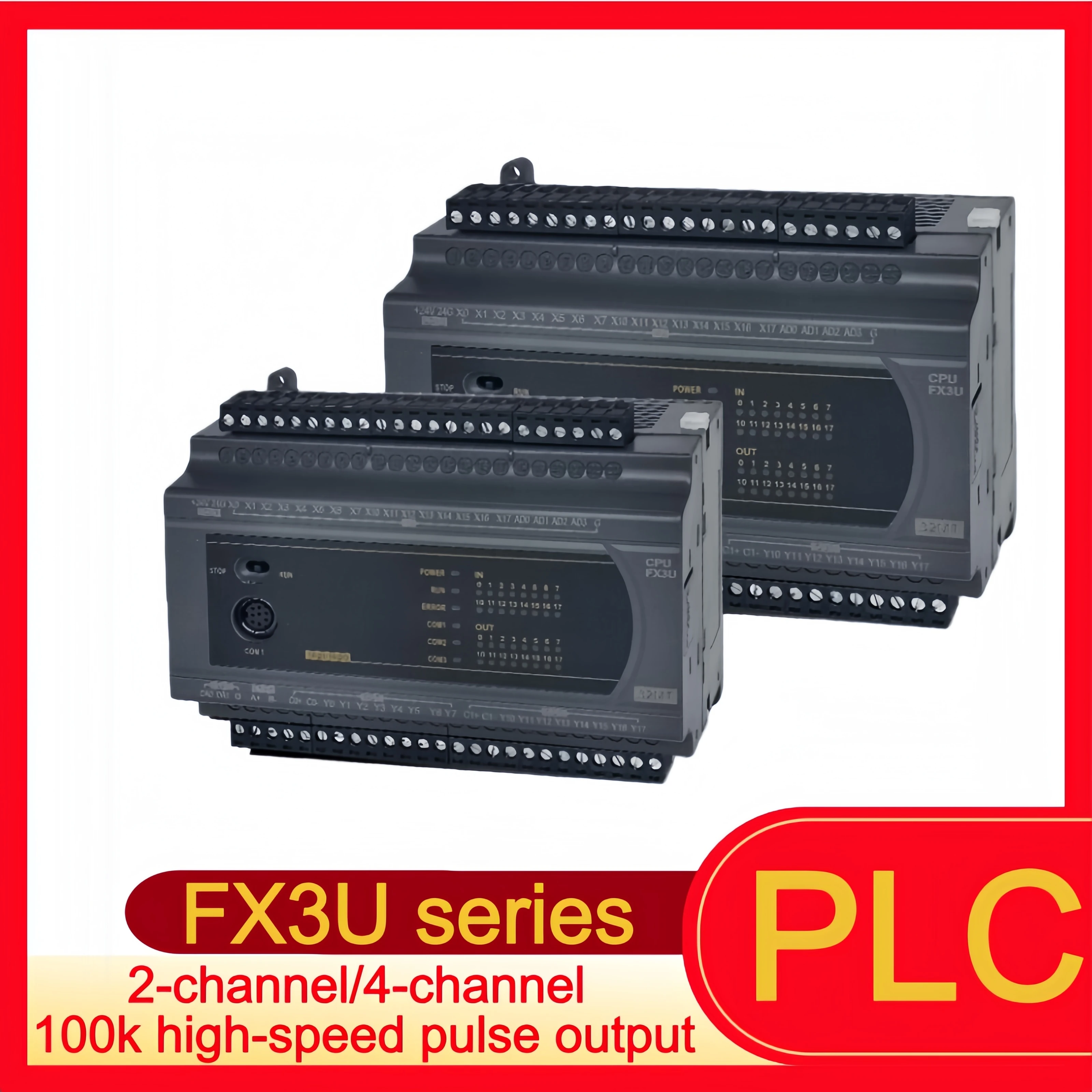 Controlador programable PLC FX3U con capacidades de salida analógica y ...