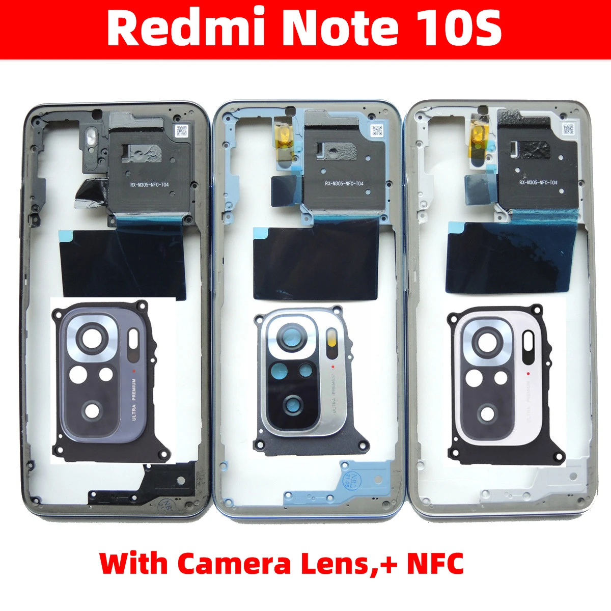 Original New For Xiaomi Redmi Note 10s Middle Frame Bezel Plate Front ...