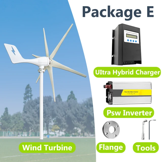 【Higher-Output】Horizontal Wind Turbine Generator 3000W Windmill w/MPPT ...