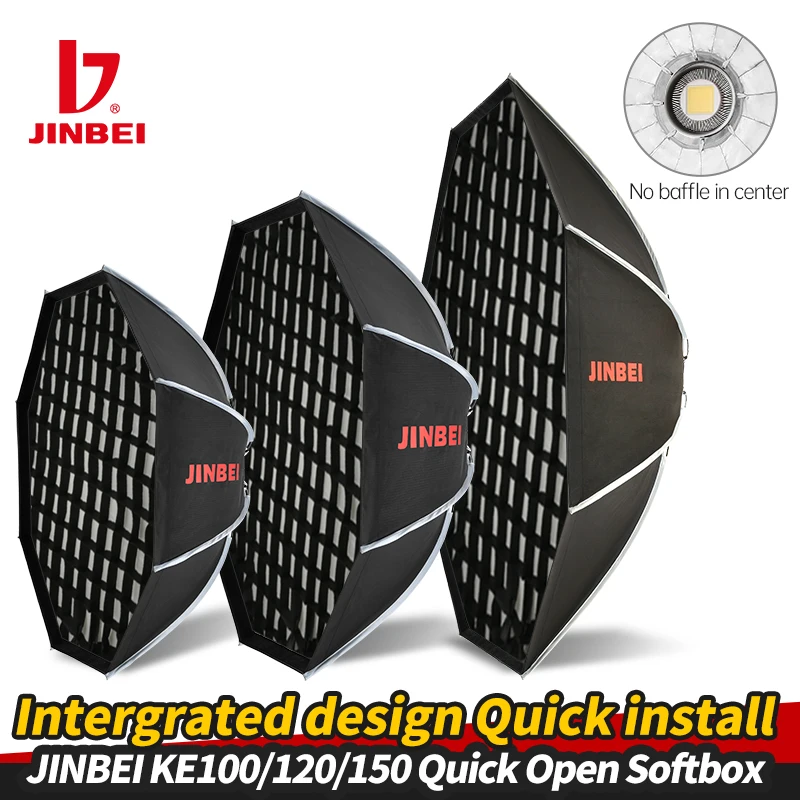 JINBEI-KE-100-120-150CM-Quick-Release-Bowens-Mount-Octagon-Softbox-with-Honeycomb-Grid-for ...