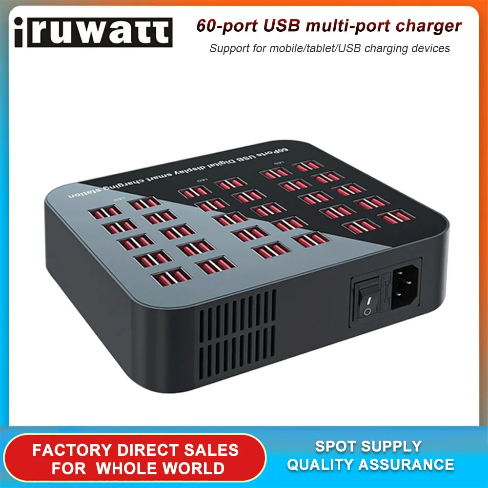 LED 표시등이 있는 멀티 USB 충전 스테이션, USB 충전기, 스마트폰 태블릿, 범용 USB 충전, USB10, 15, 20, 25, 30/60 포트 ...