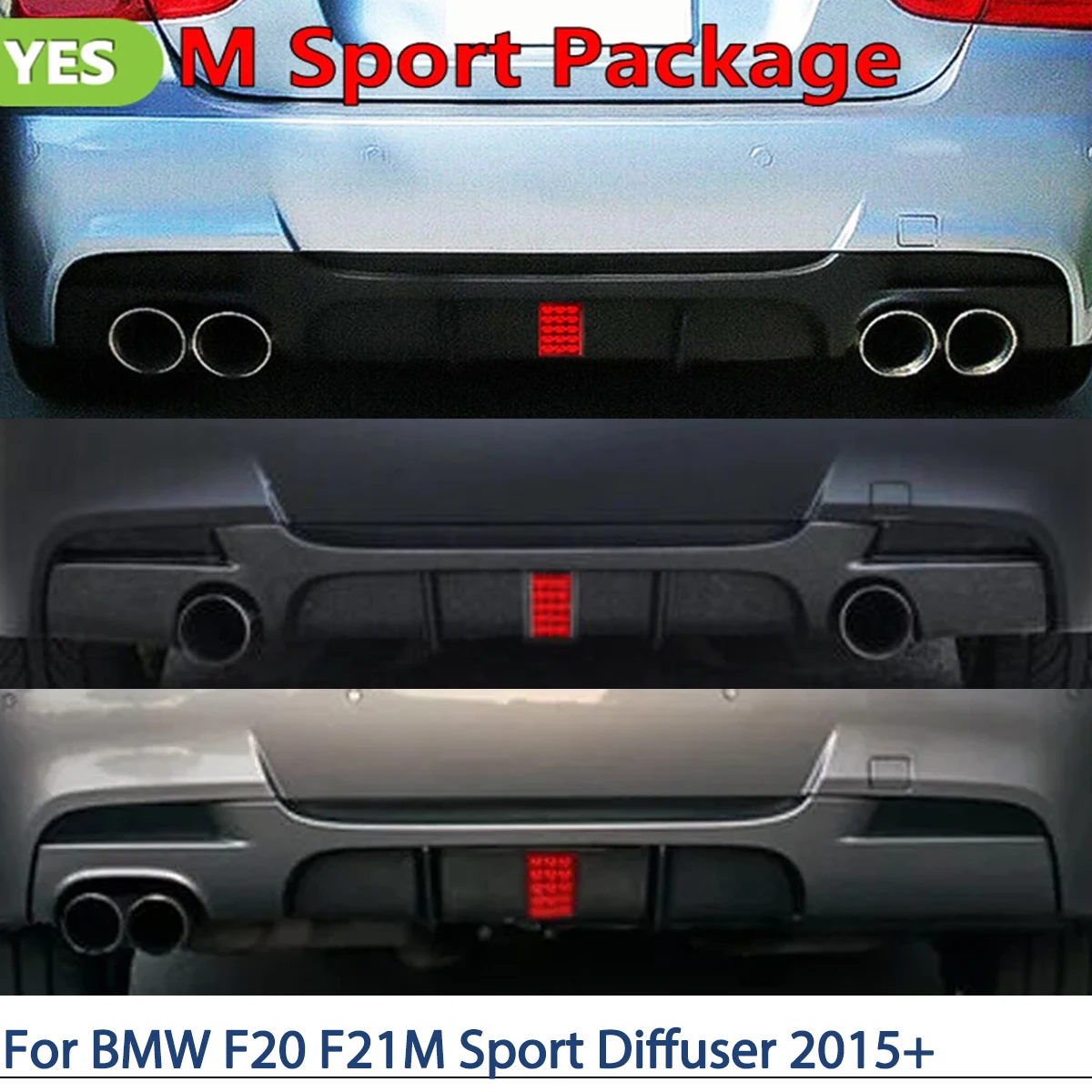 Carbon Fiber Look Rear Bumper Diffuser Lip for BMW 3 Series E90 E91 330 ...