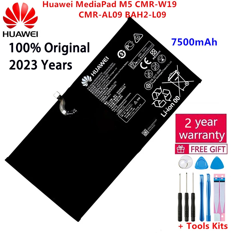Batería original de 7500mAh para MediaPad M5 Lite, 10 BAH2 W19 / M5 Pro, 10,8 CMR W19, CMR AL09 ...