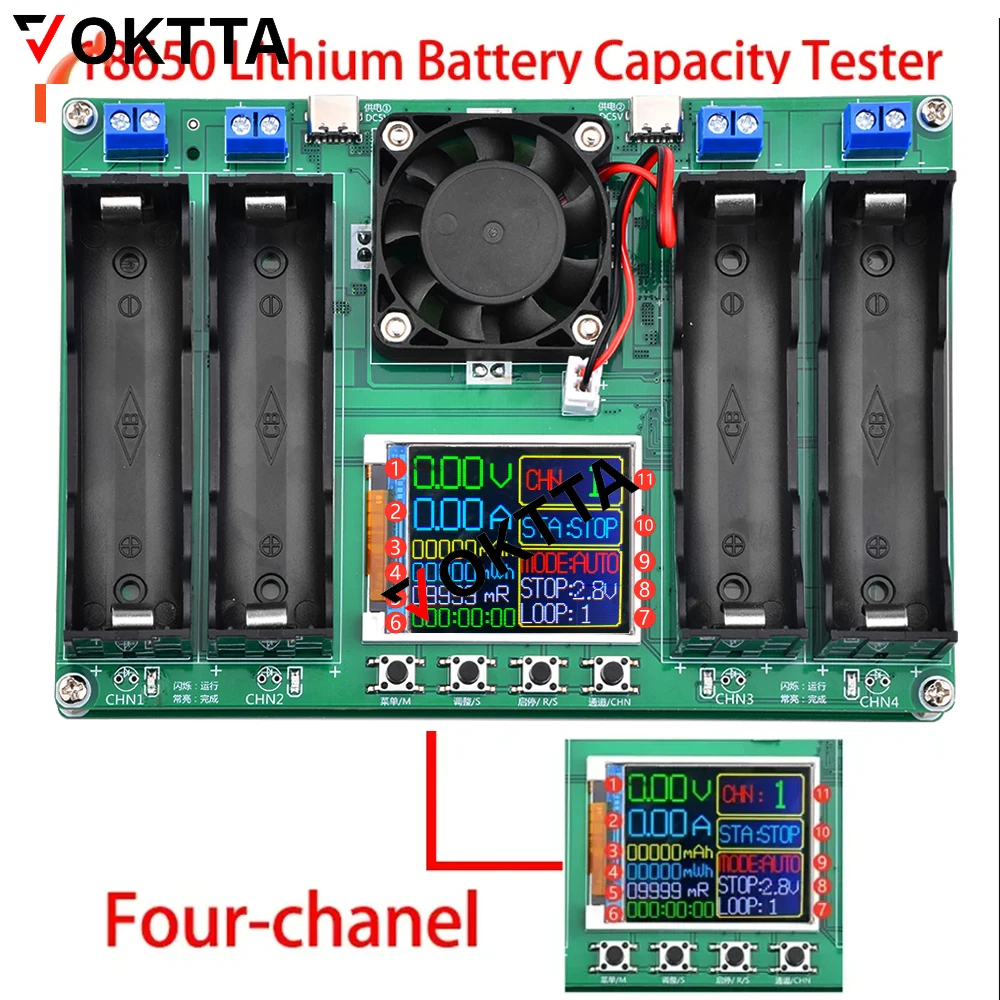 4-channel-18650-Lithium-Battery-Capacity-Tester-Module-MAh-MWh-Digital ...