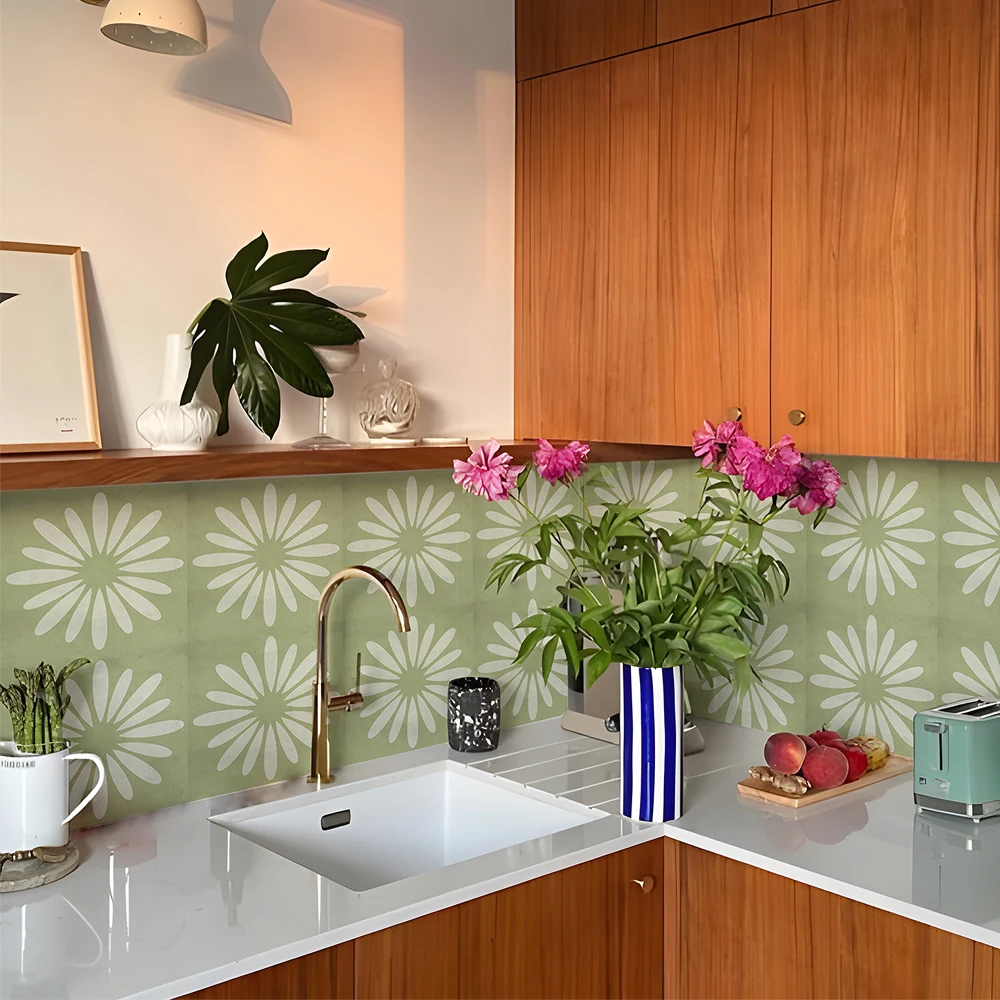 10pcs-Sunflower-Crystal-Hard-Tile-Ceramic-Wall-Sticker-Kitchen-Closet ...