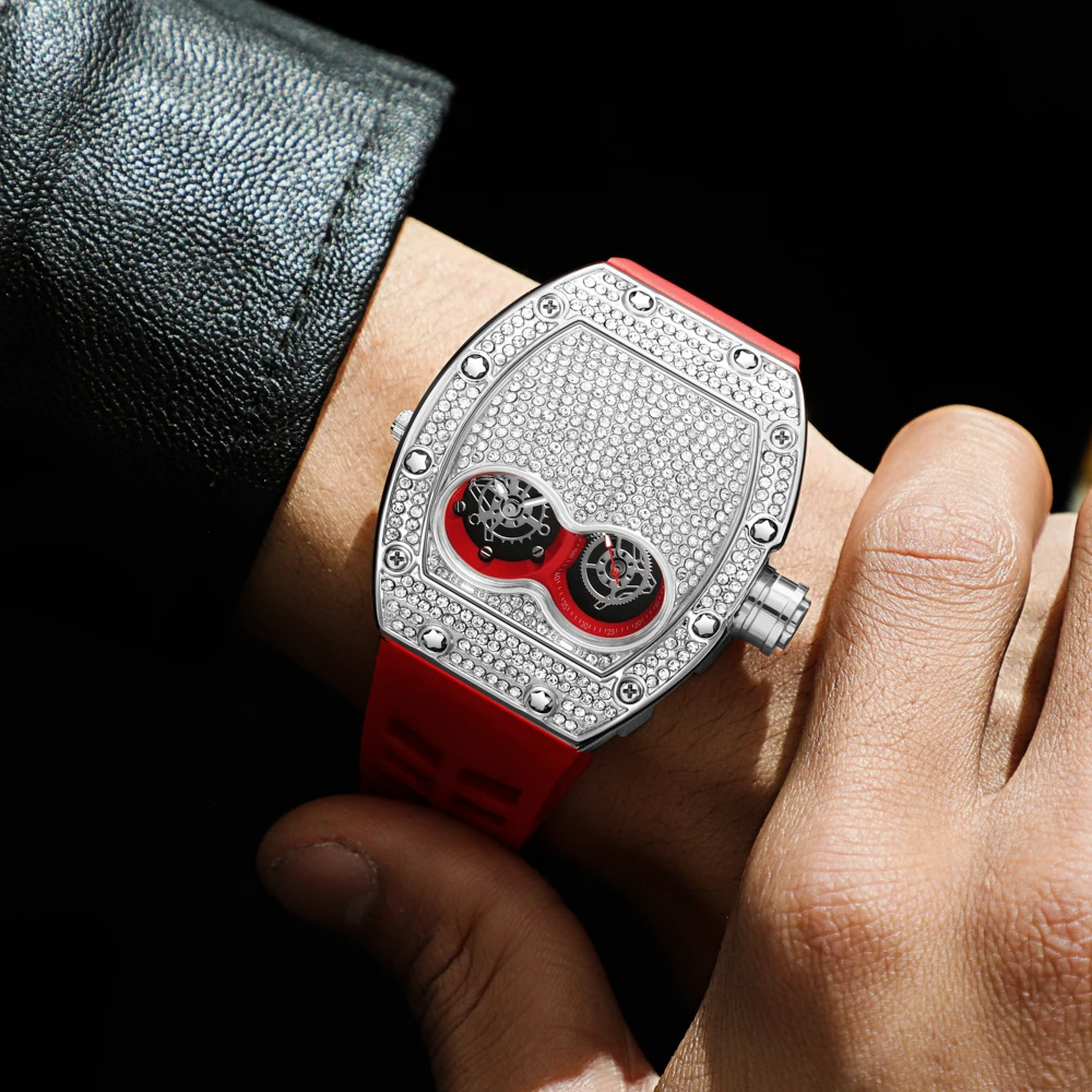 Pintime Original Luxury Full Diamond Iced Out Watch Bling-ed Rose Gold ...