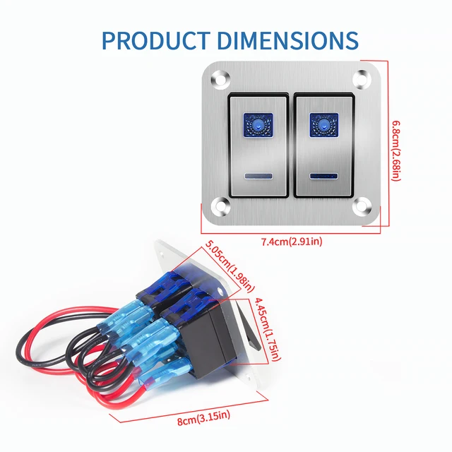 New Metal Waterproof Switch Panel 12V 24V Dual Light Switch 2/3/4/6/8 ...