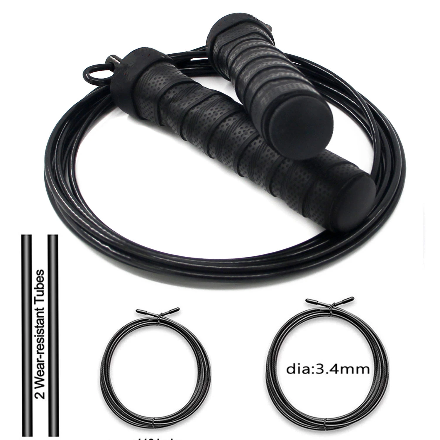 Speed Jump Rope Fitness Weighted Skipping Rope Adjustable Jumping Ropes ...