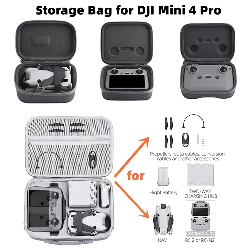 Storage Bag for DJI Mini 4 Pro Remote Controller Drone Body Portable ...