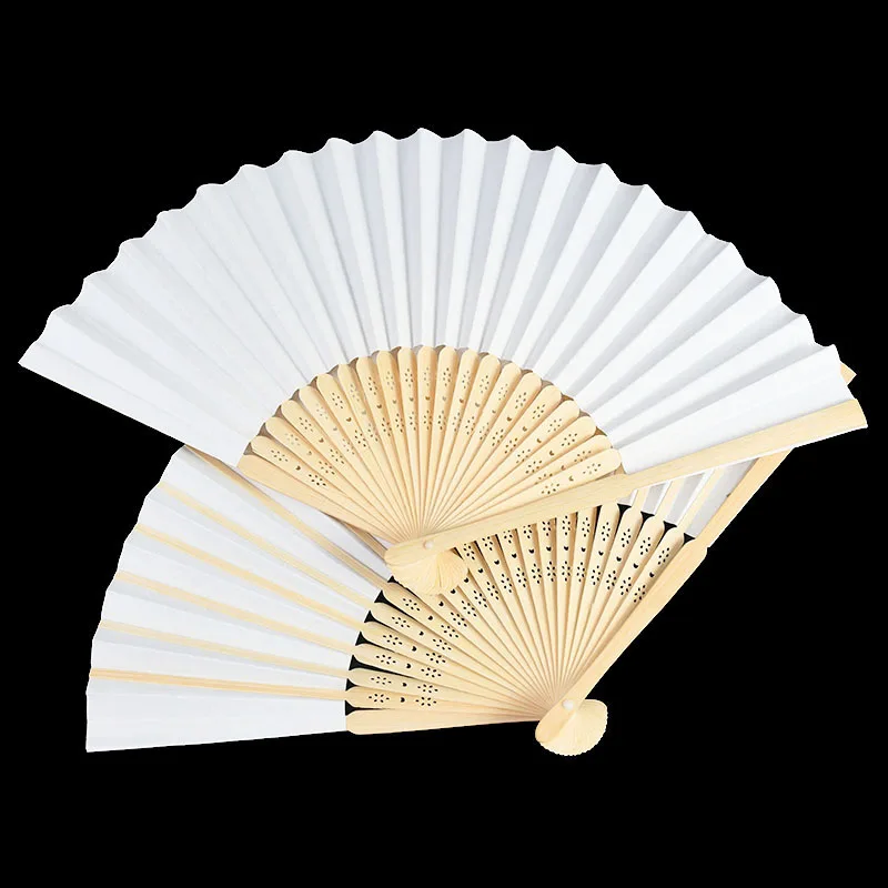 Chinese-Folding-Paper-Hand-Fans-Traditional-Classical-Solid-Color-Diy ...