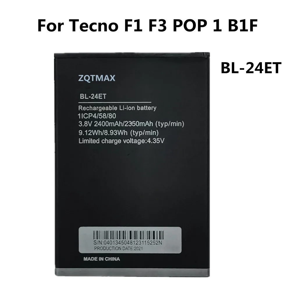 2400mAh BL-24ET Phone Battery For Tecno F1 F3 POP 1 B1F BL 24ET High ...