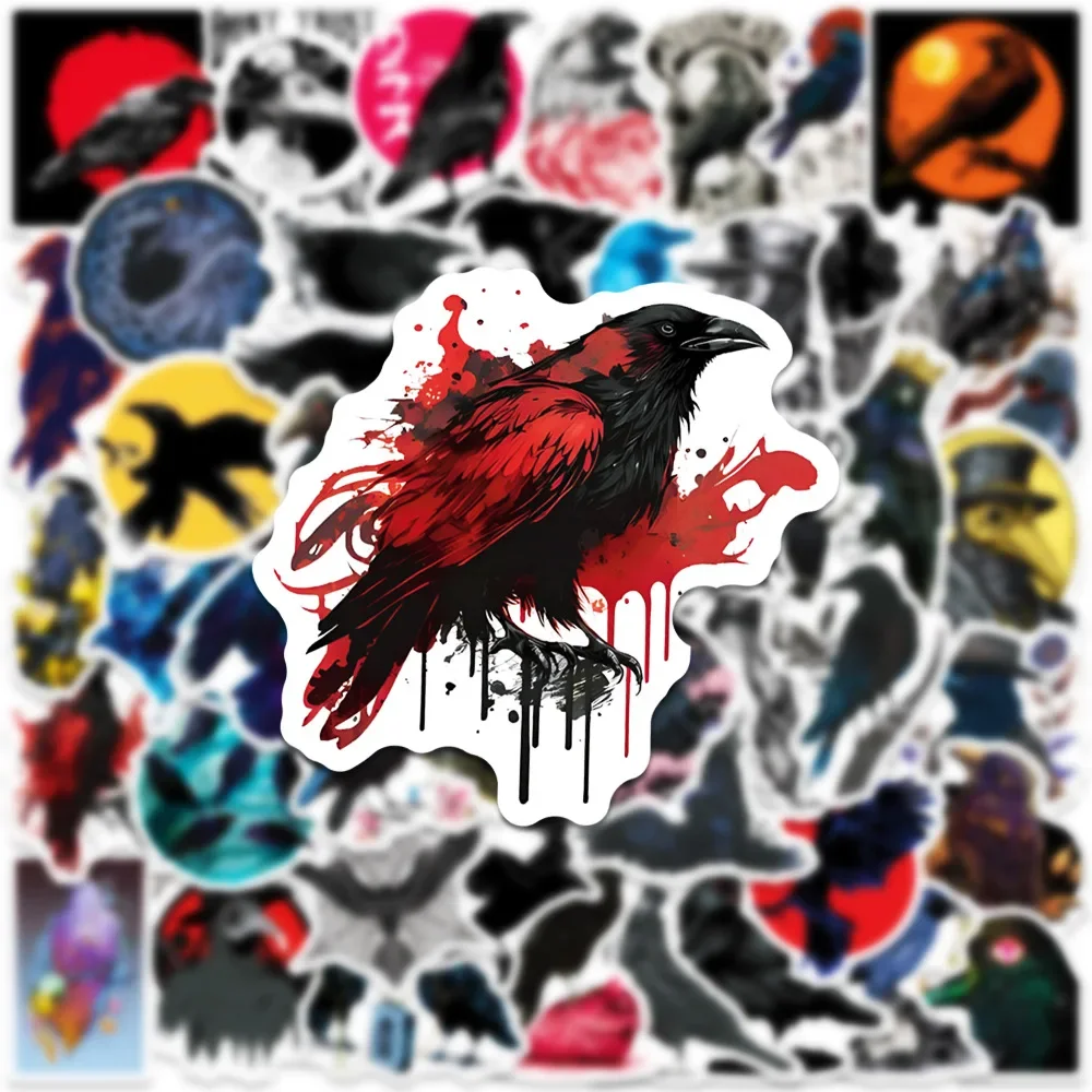 50Pcs-Terrifying-Raven-Stickers-Gothic-Horror-Crow-Suitcase-Doodle ...