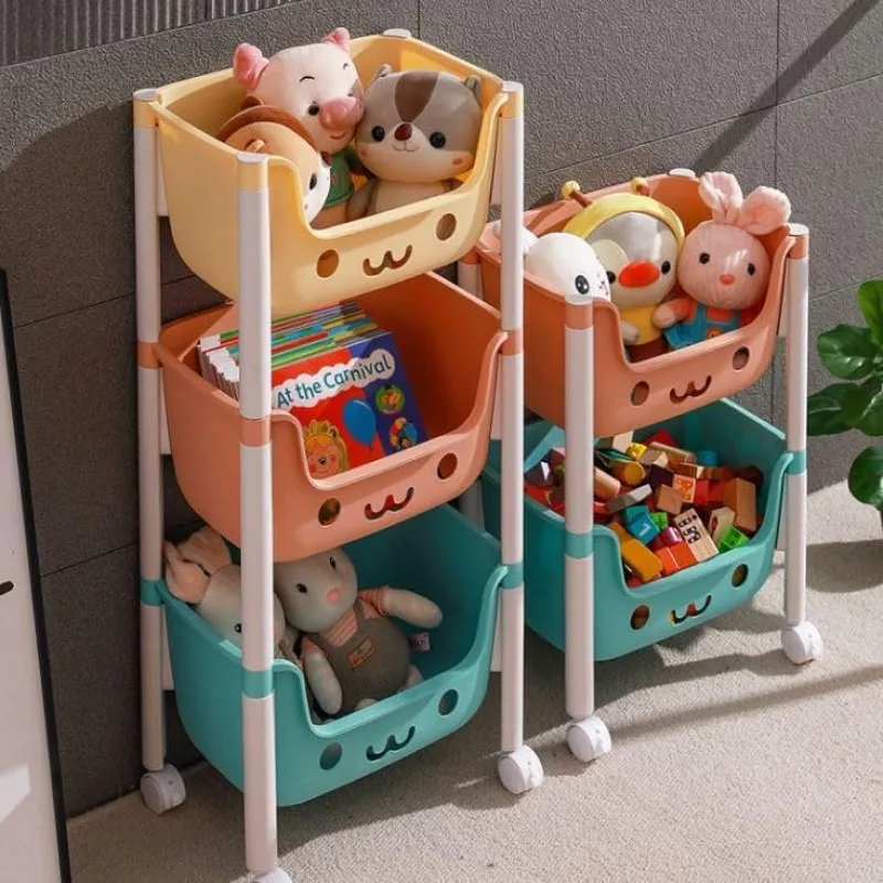 Toy-Storage-Trolley-Bookshelf-Snack-Rack-For-Children-Storage-Organizer ...