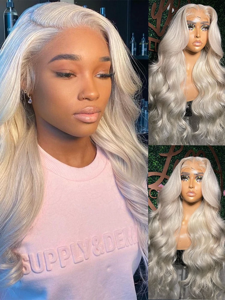 60-Color-Platinum-Ash-Blonde-Lace-Front-Wigs-Human-Hair-White-13X6-HD ...