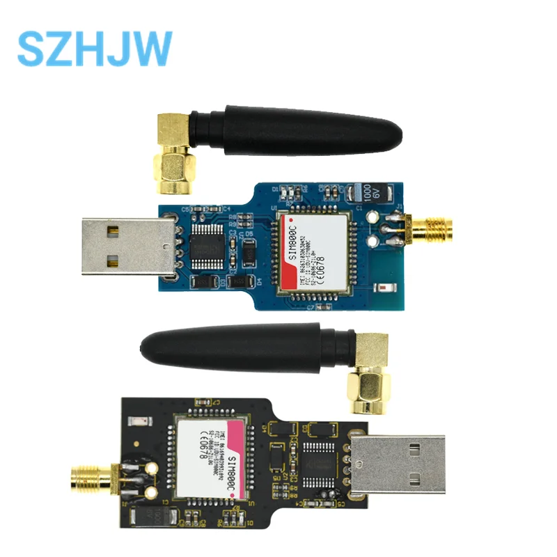 USB To GSM 모듈 쿼드 밴드 GSM GPRS SIM800 SIM800C 모듈, 무선 블루투스 SMS 메시징 안테나 포함 ...