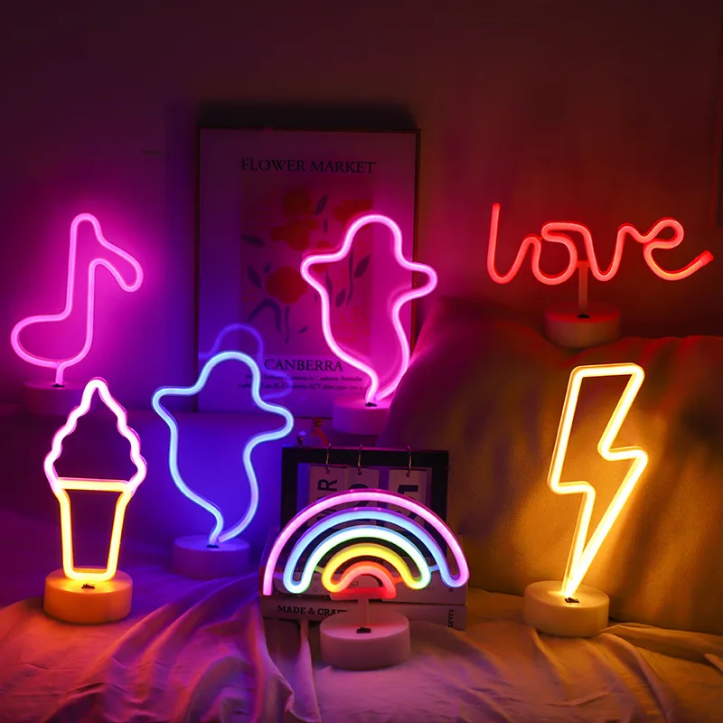 Neon-Light-Party-LED-Colorful-Flamingo-Ghost-Led-Night-Light-for ...