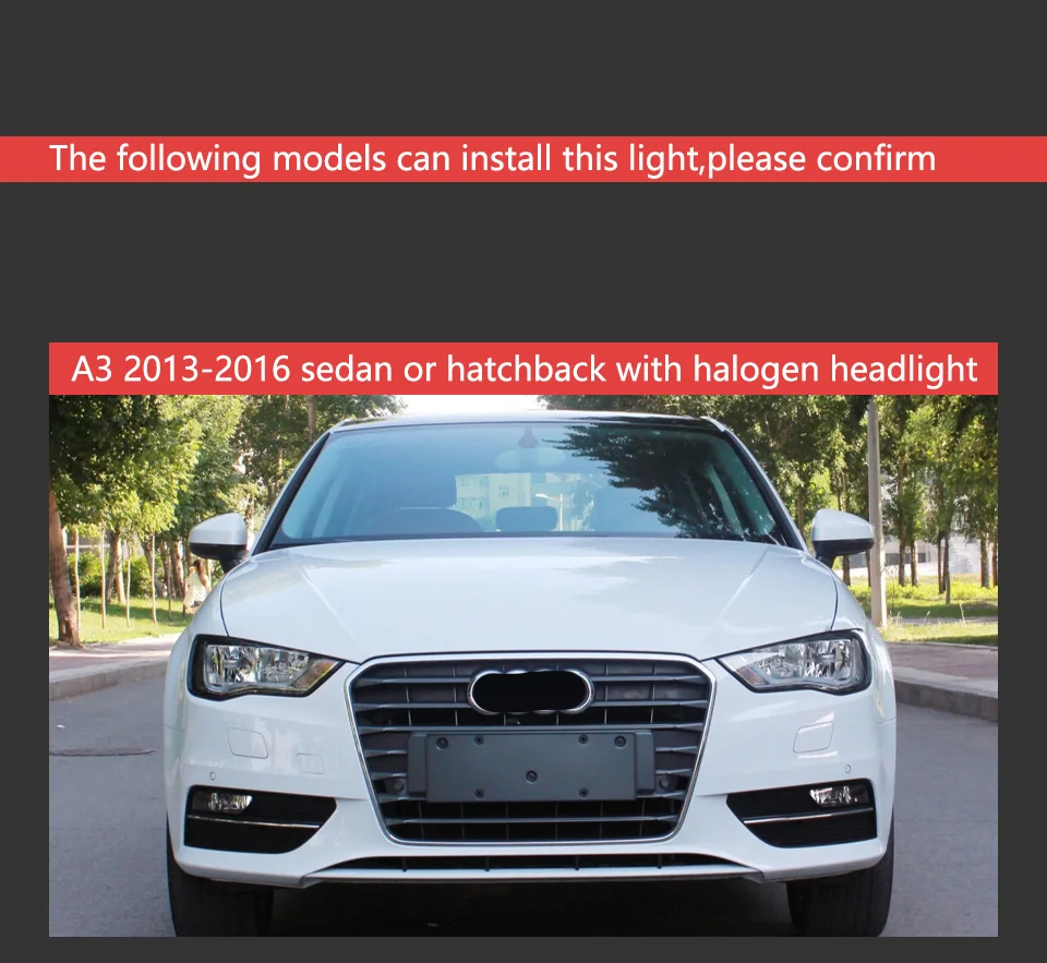 A3 Headlights 2013-2016 Upgrade S3 All LED Headlight DRL Hid Head lamp ...