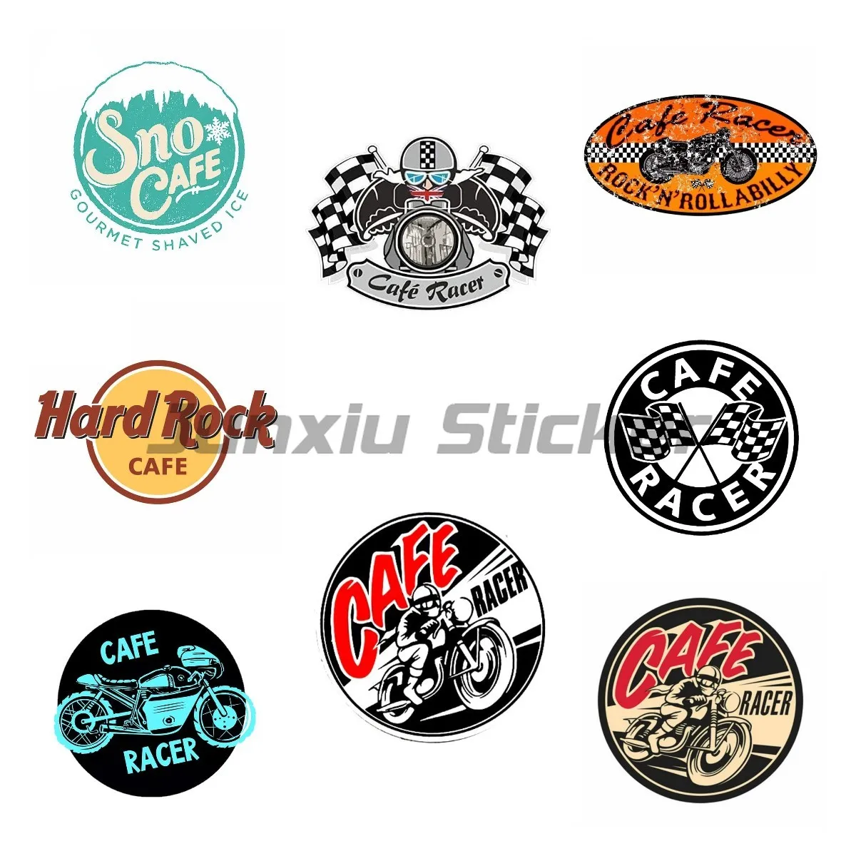 Cafe Racer Car Sticker Windshield Bumper Motorcycle Helmet Decal Jdm ...
