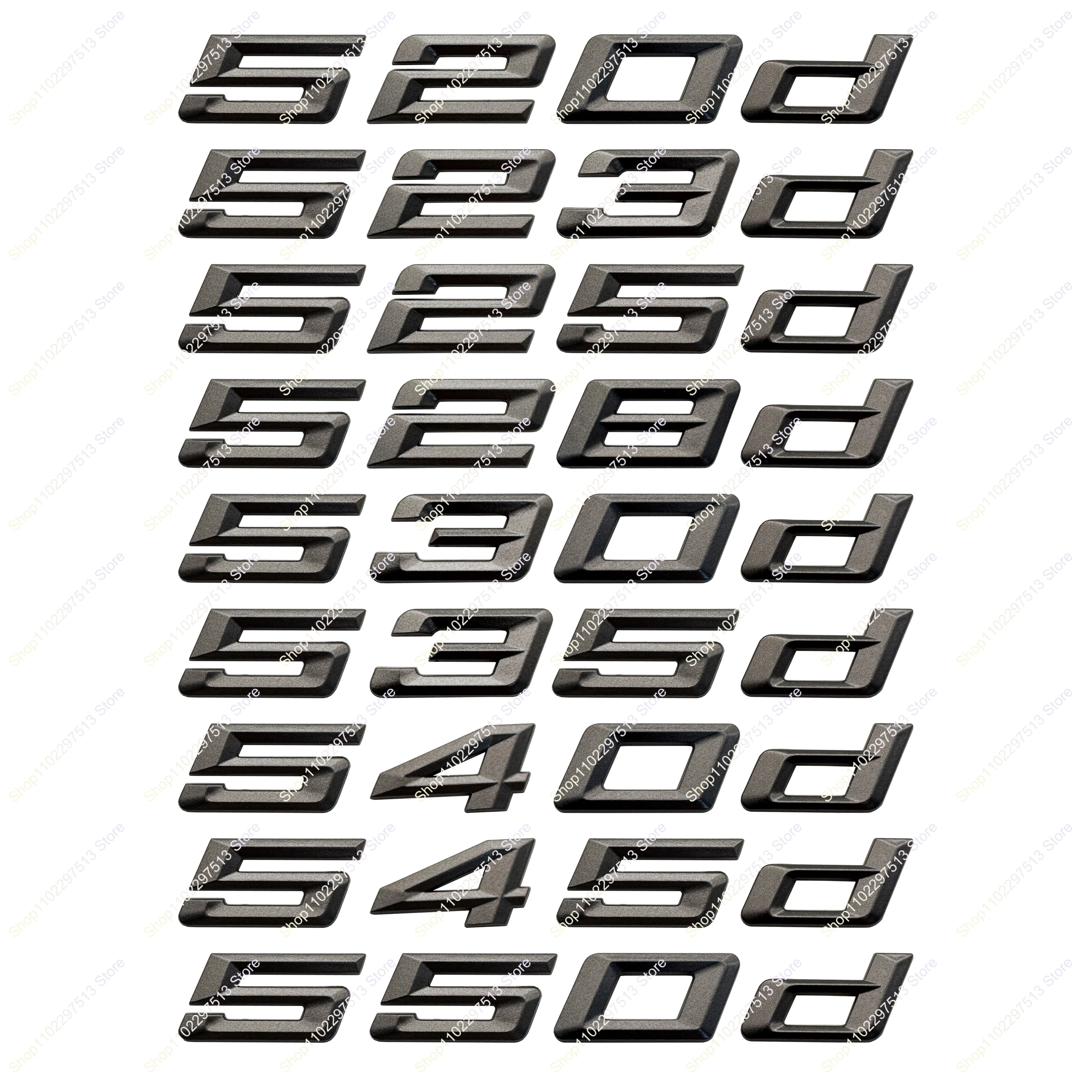 New ABS Emblem Glossy Black Car Sticker Trunk Tail Badge for 5 Series ...