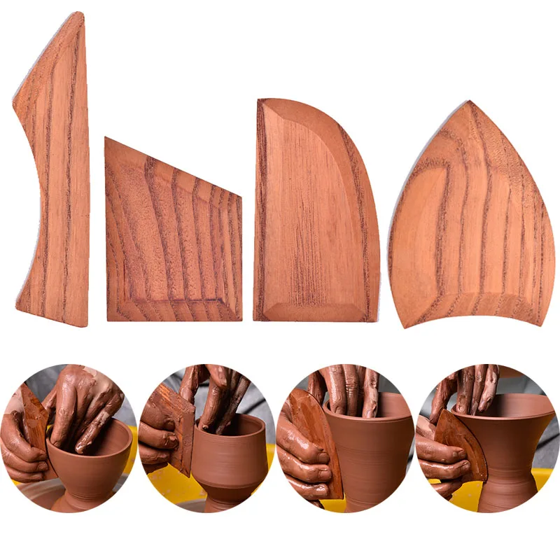 Pottery-Tools-Toona-Wood-Spatula-6-Piece-Set-of-Wooden-Knives-Handmade ...
