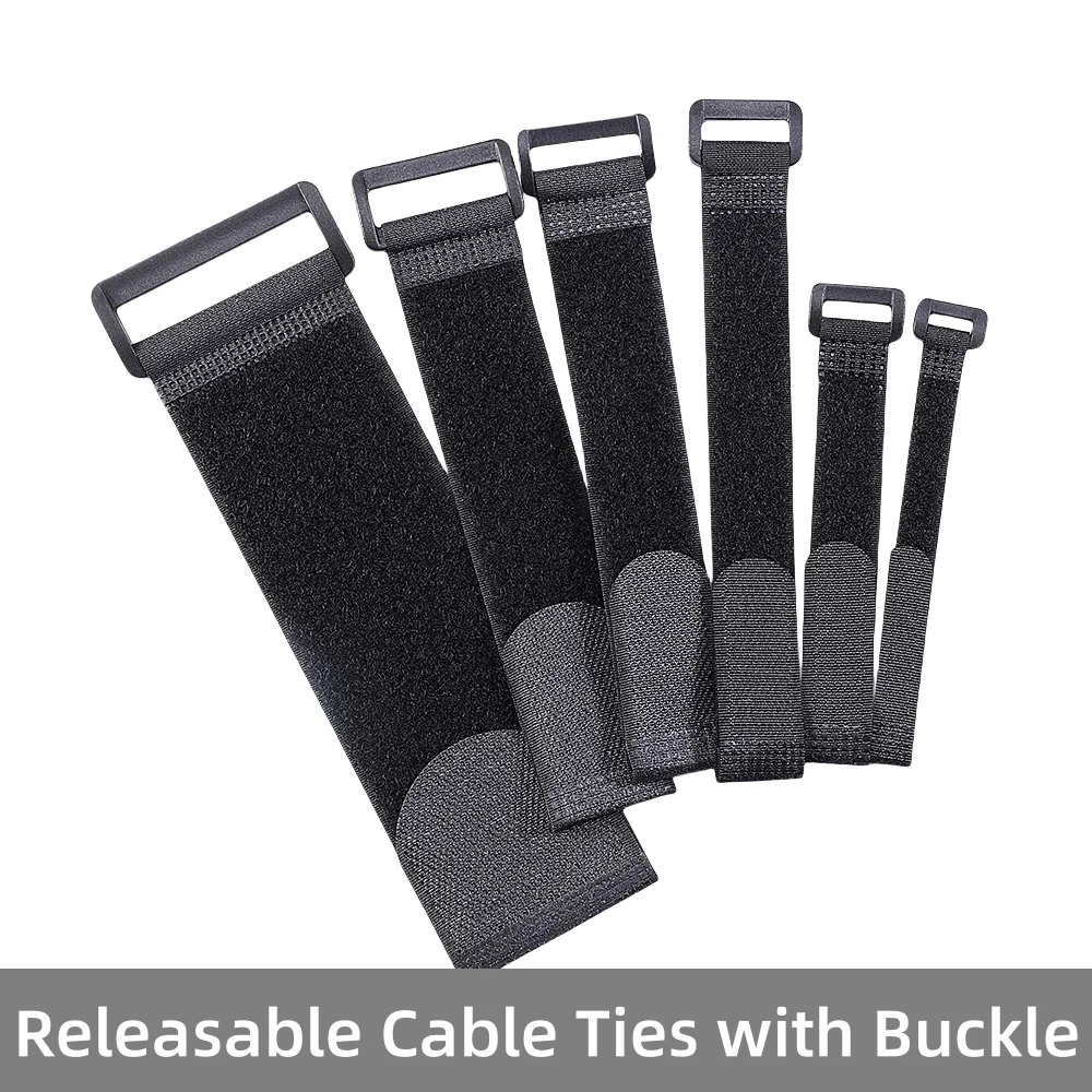 Cable Ties Reusable Self Adhesive Black Width 20mm Nylon Strap Reverse ...