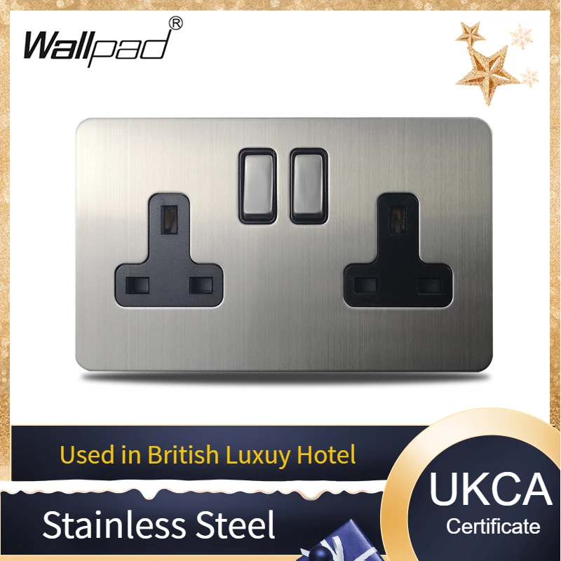H6-UK-DP-Double-Pole-Brushed-Silver-Stainless-Steel-Panel-BS1363-2-Gang ...