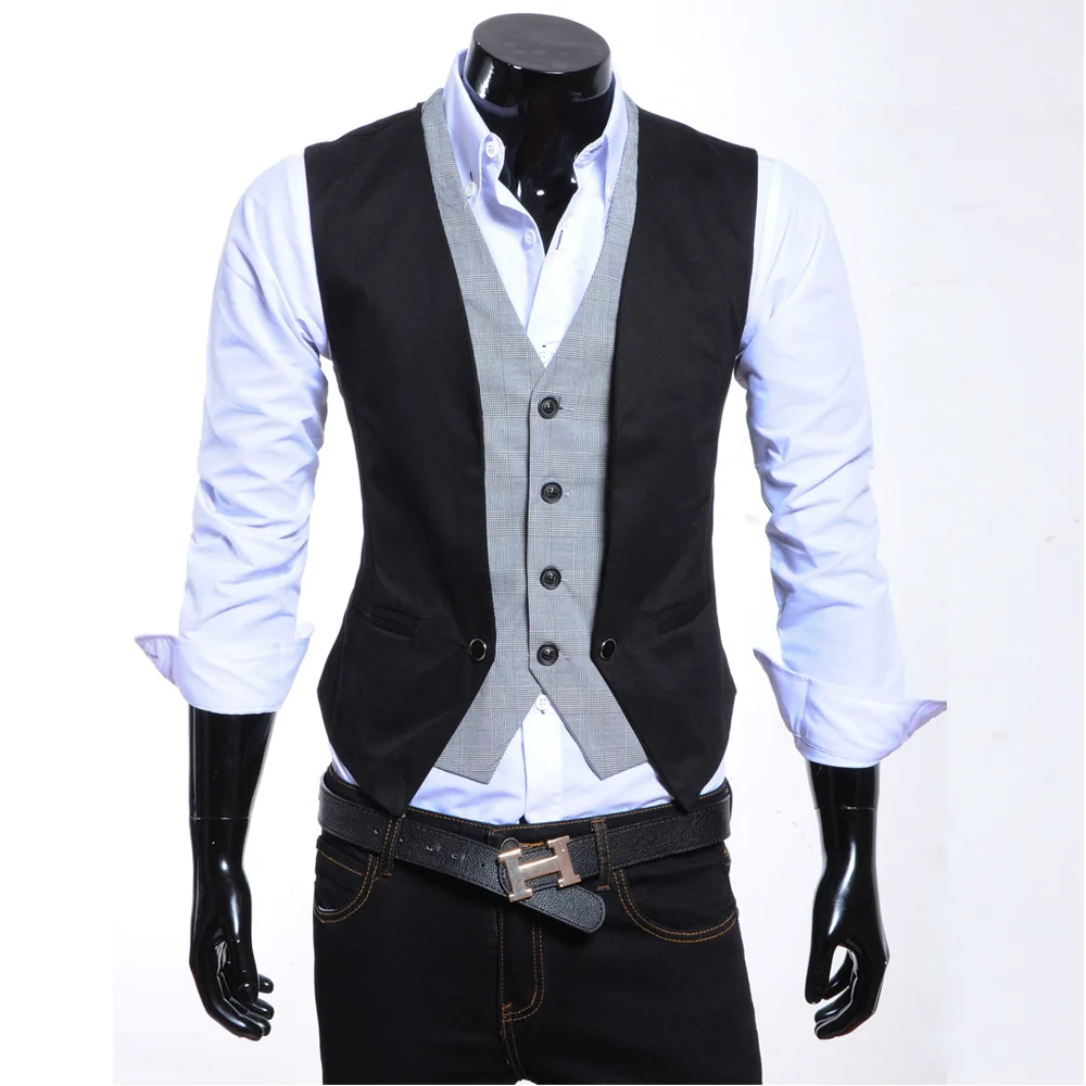 Mens-Suit-Vest-Slim-Casual-Business-Gentlemen-Men-Sleeveless-Waistcoat ...
