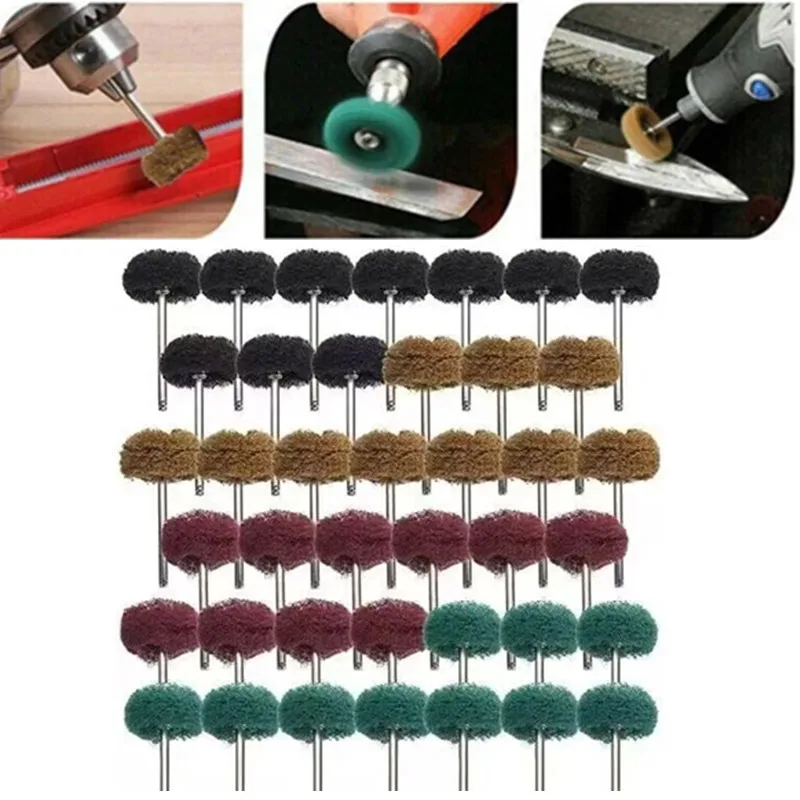 50pcs-Mini-Drill-Abrasive-Brush-Nylon-Buffing-Polishing-Wheel-with-2 ...