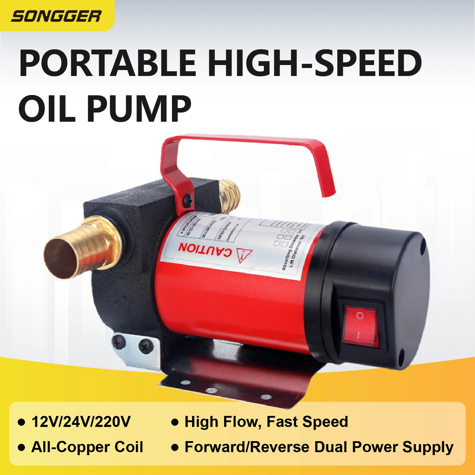 Electric Oil Pump 12V 24V 220V Diesel Fuel Transfer Pump Portable DC ...