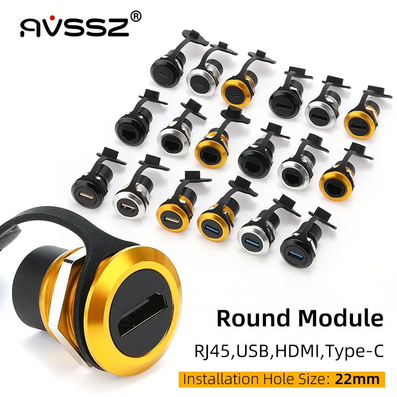 AVSSZ-Round-Data-Connector-Socket-USB3-0-HDMI-2-0-HIFI-Type-C-Network ...