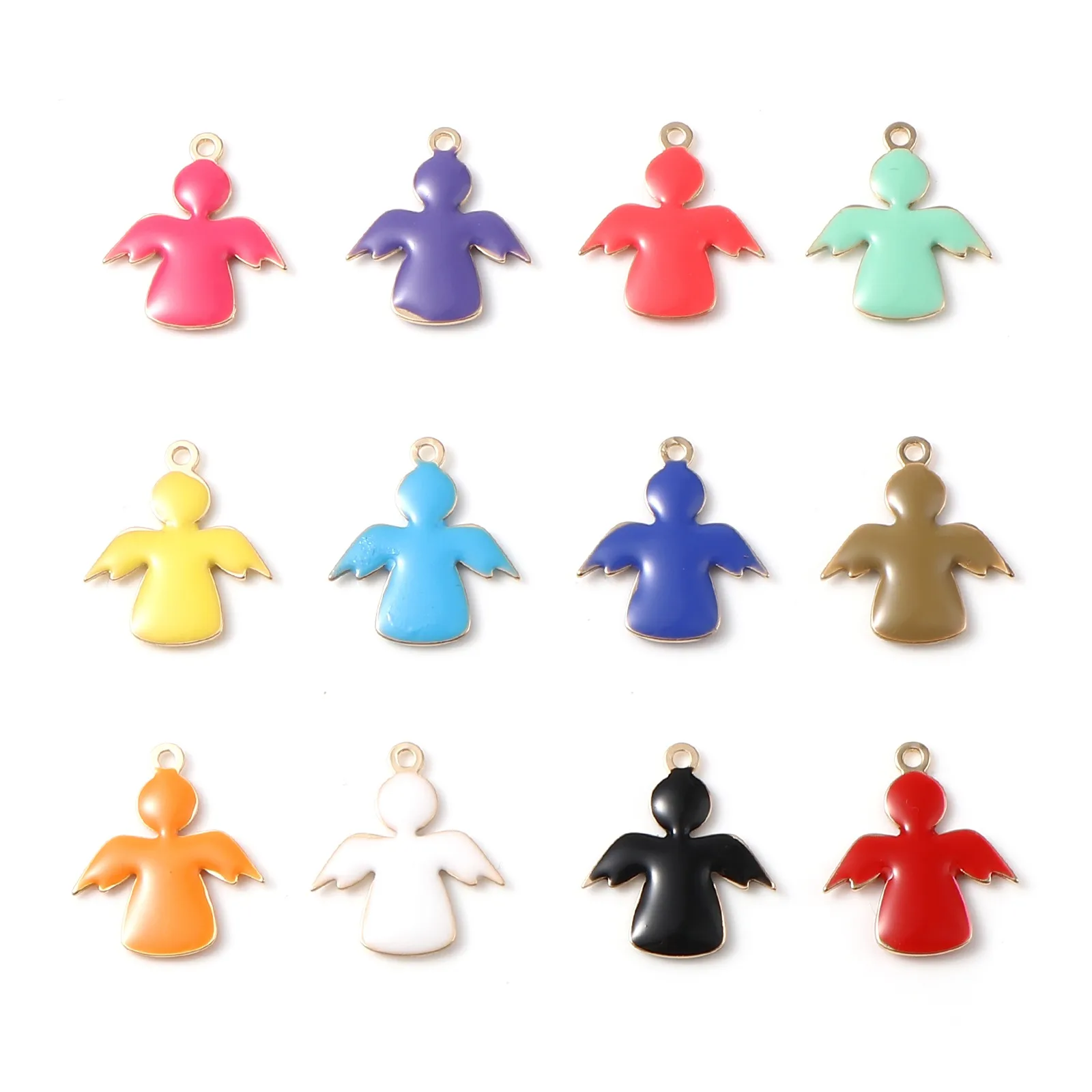 5pcs-Religious-Brass-Charms-Multicolor-Angel-Double-sided-Enamelled ...