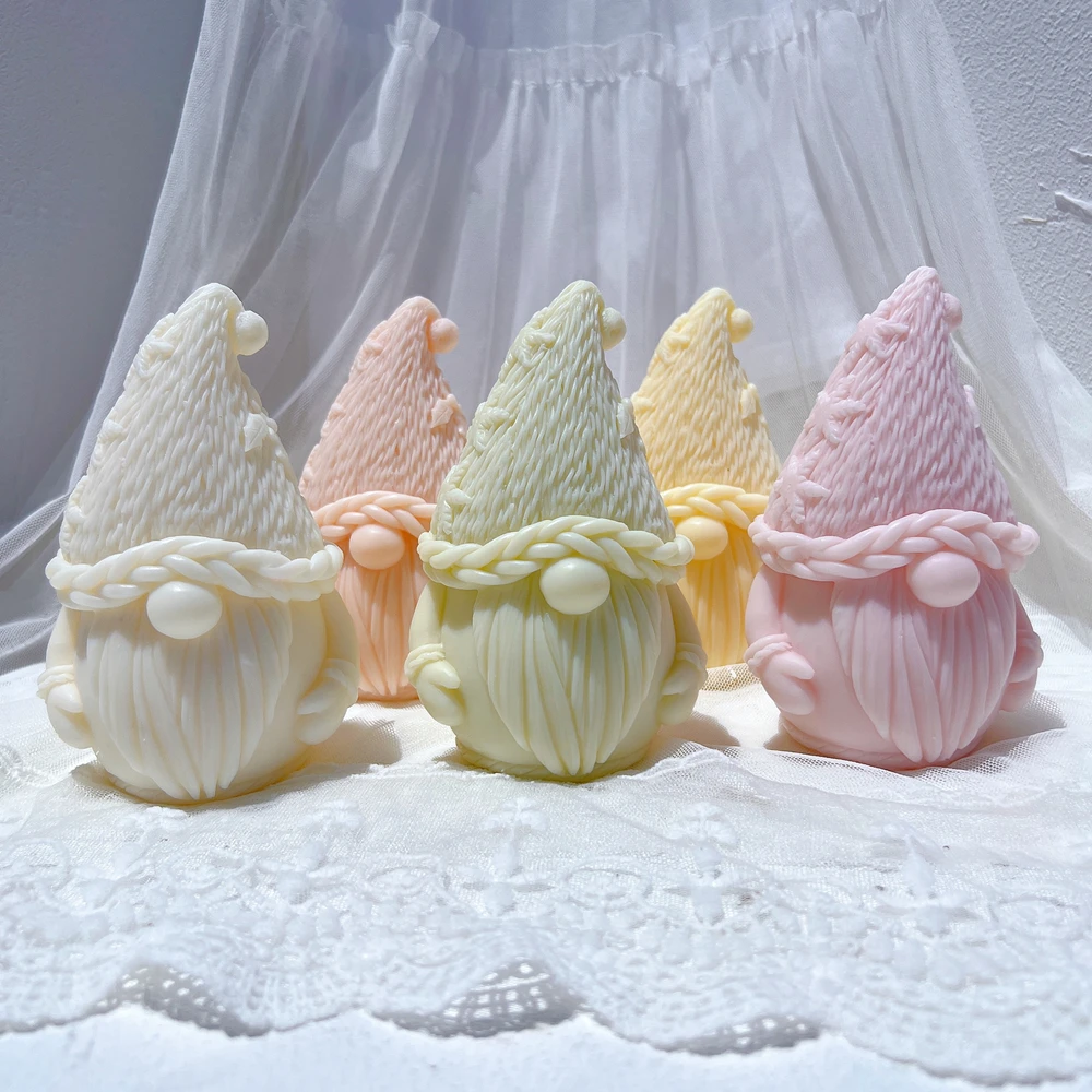 Knitted Christmas Gnome Candle Mold Dinner Cake Silicone Mold Soy Wax ...