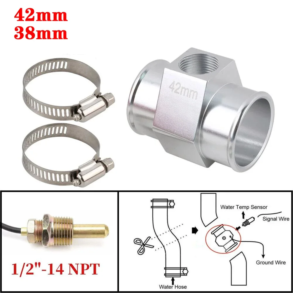 38mm 40mm 42mm Joint Pipe Radiator Hose Adapter for 1/2"-14NPT Water ...