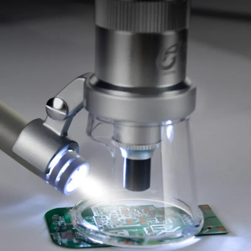 100K graduated magnifying glass, 100x mirror, ruler microscope, lamp ...