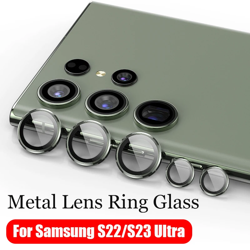 Metal Lens Ring Glass Case for Samsung S22 S23 Ultra S23 Plus Camera ...