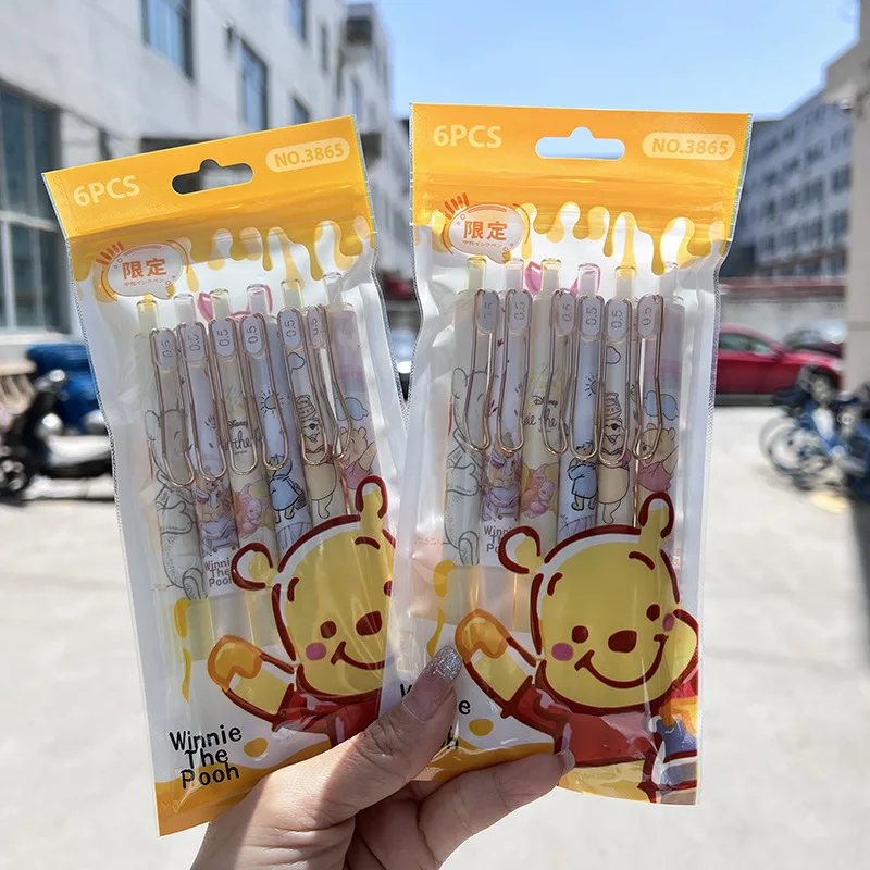 6PCS-Disney-bear-Winnie-the-Pooh-cute-fountain-pen-press-black-0-5-ball ...