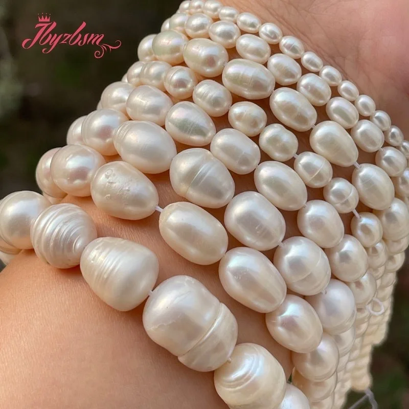 Natural-Freshwater-Pearl-Oval-White-Stone-Beads-For-Necklace-Bracelet ...