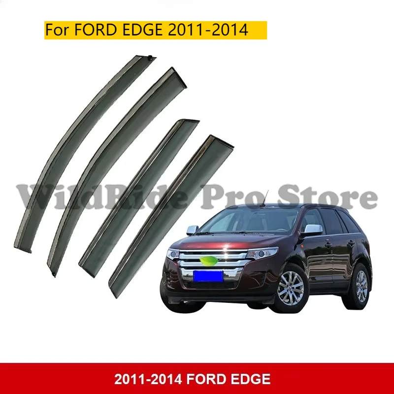 Rain Guards Shield Door Visors Car Deflectors 4pc SS304 + PC for FORD ...
