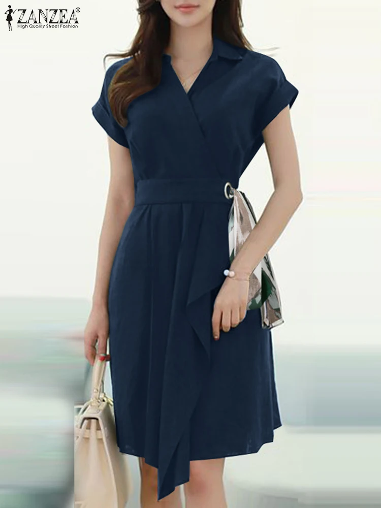 Summer-OL-Dress-Elegant-Holiday-Sundress-ZANZEA-Women-Half-Sleeve-O ...