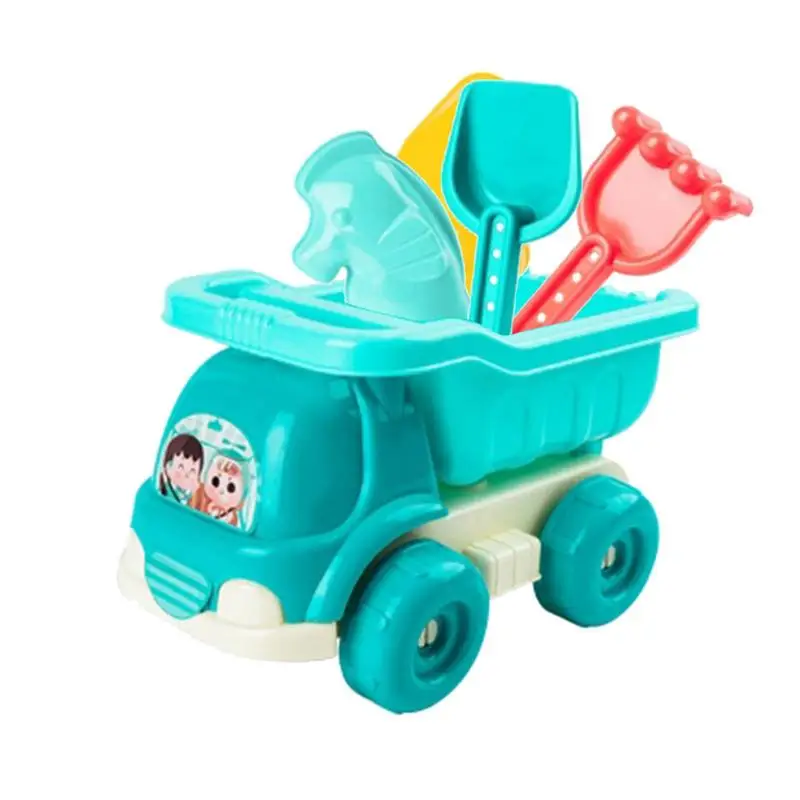 Juego de juguetes de plástico para niños, carrito de playa, cubo, pala ...