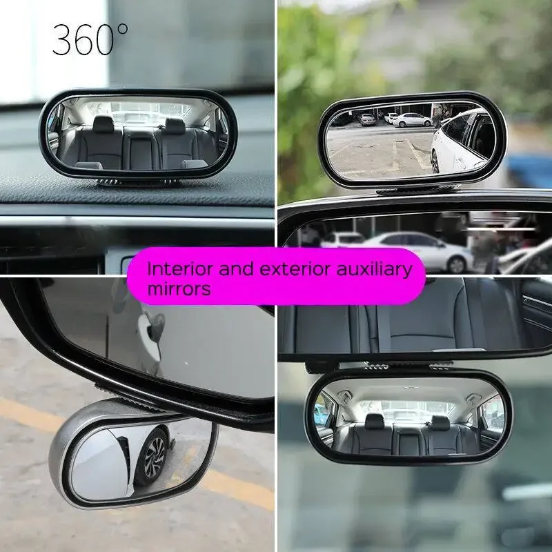1PCS Universal Car Mirror 360 Adjustable Wide Angle Side Rear Mirrors ...