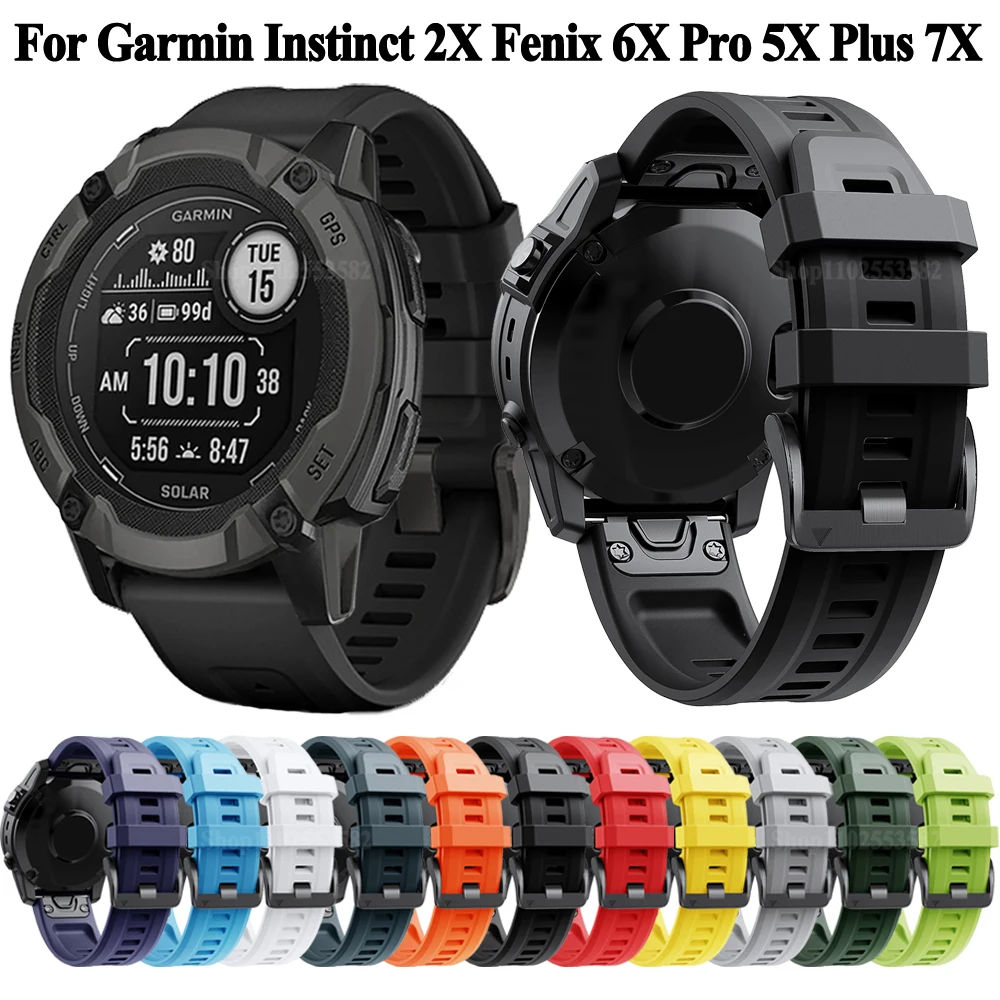 QuickFit Silicone Watch Strap For Garmin Instinct 2X Solar Watchband ...