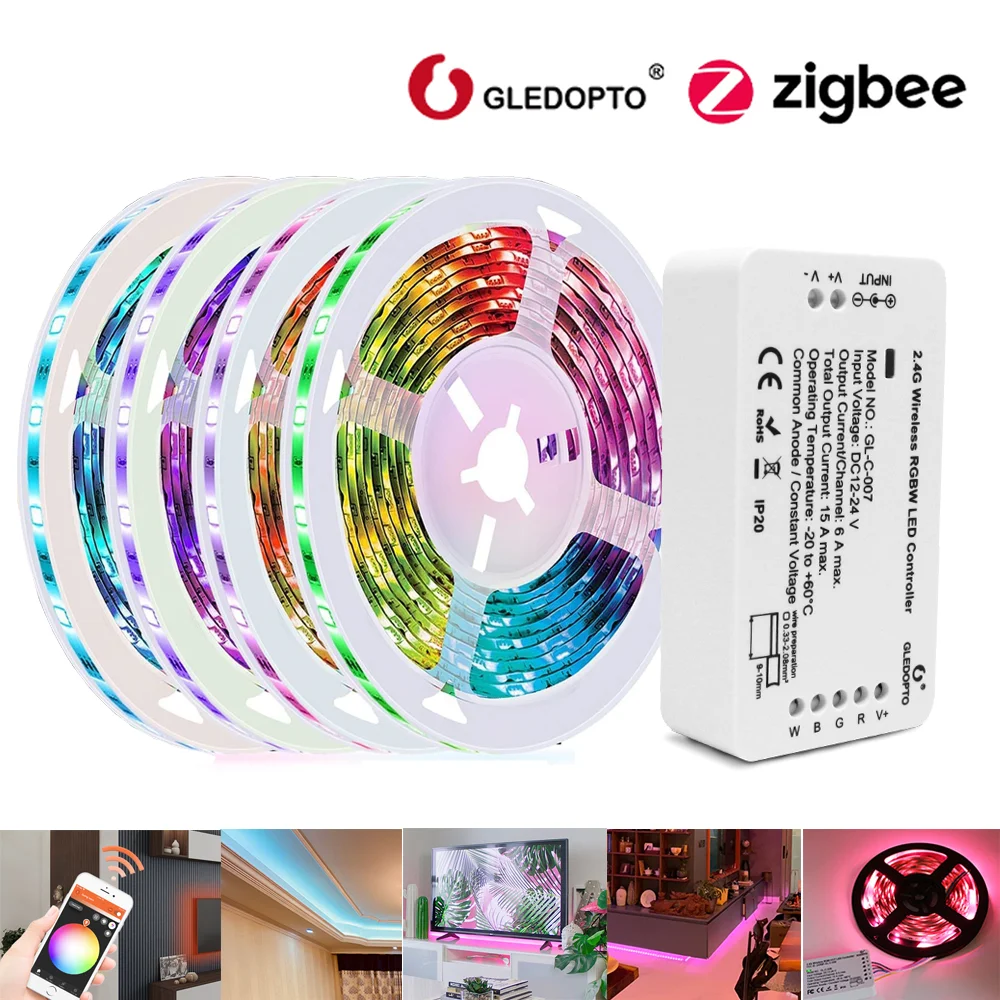 20m Zigbee 3.0 RGBW RGBWW Led Strip SMD 5050 5M 10M Flexible Dimmable ...