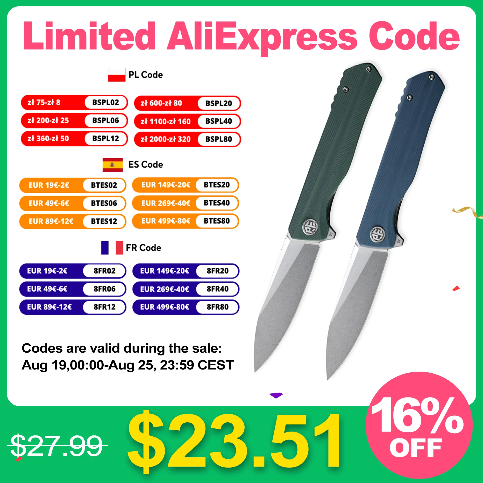 Petrified-fish-D2-Steel-PF818-folding-knives-G10-handle-ball-bearing-outdoor-hunting-knife-EDC ...