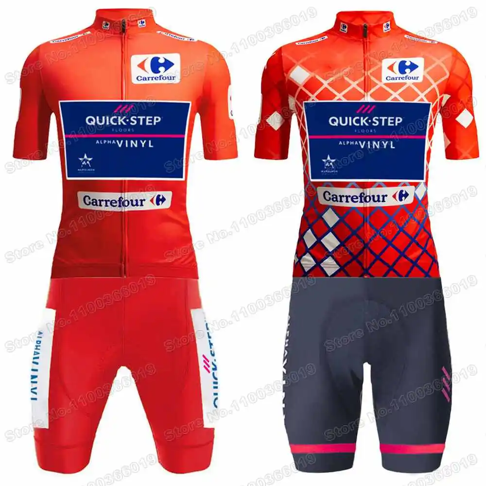 Quick Step – maillot de cyclisme rouge, ensemble pour l'été, Remco ...