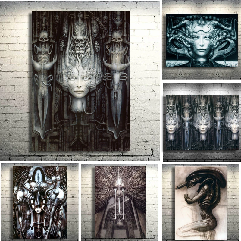 Alien-Horror-Artwork-Hr-Giger-Li-II-Canvas-Painting-Art-Posters-and ...