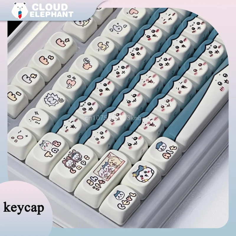 Miniso-Chikawas-Keycap-Keycap-131-Keys-Custom-Made-kawaii-Cap-Dye-Sub ...