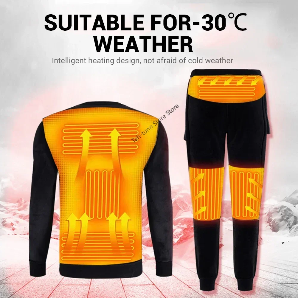 Winter-Heated-Underwear-Lined-Heating-Thermal-Underwear-Set-USB ...